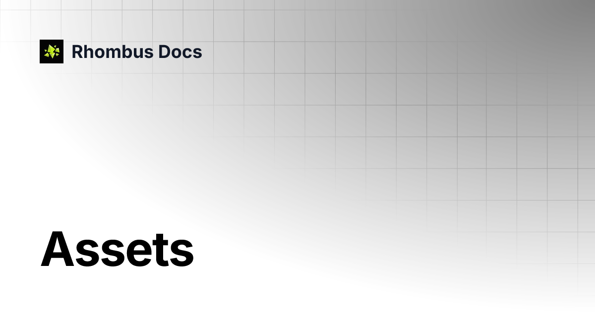 Assets | Rhombus Docs